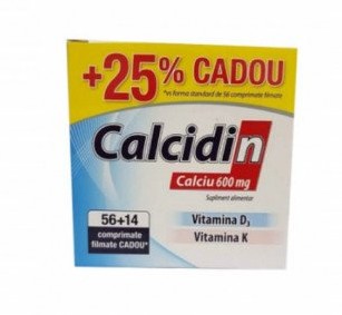 Calcidin ca 600mg 56+14cpr, Zdrovit