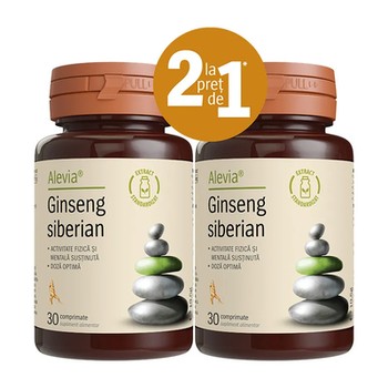 Pachet ginseng siberian, 30+30 comprimate, Alevia