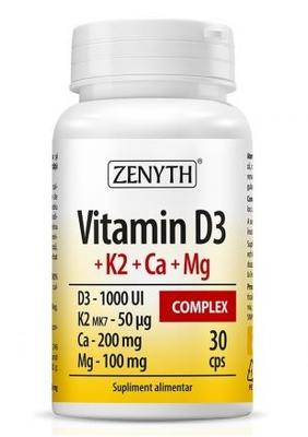 Vitamin d3+k2+ca+mg complex, 30 capsule, Zenyth