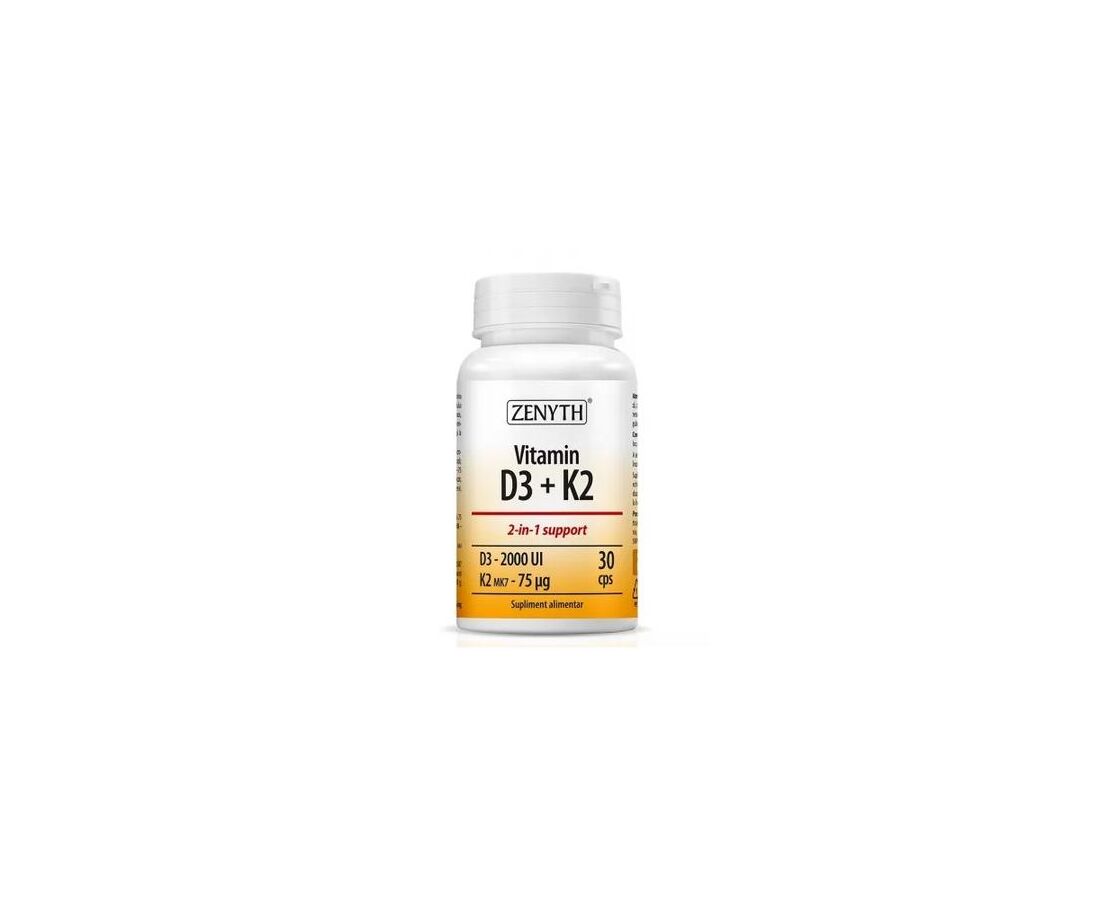 Vitamin d3 2000 ui + k2 75 mcg, 30 capsule, Zenyth